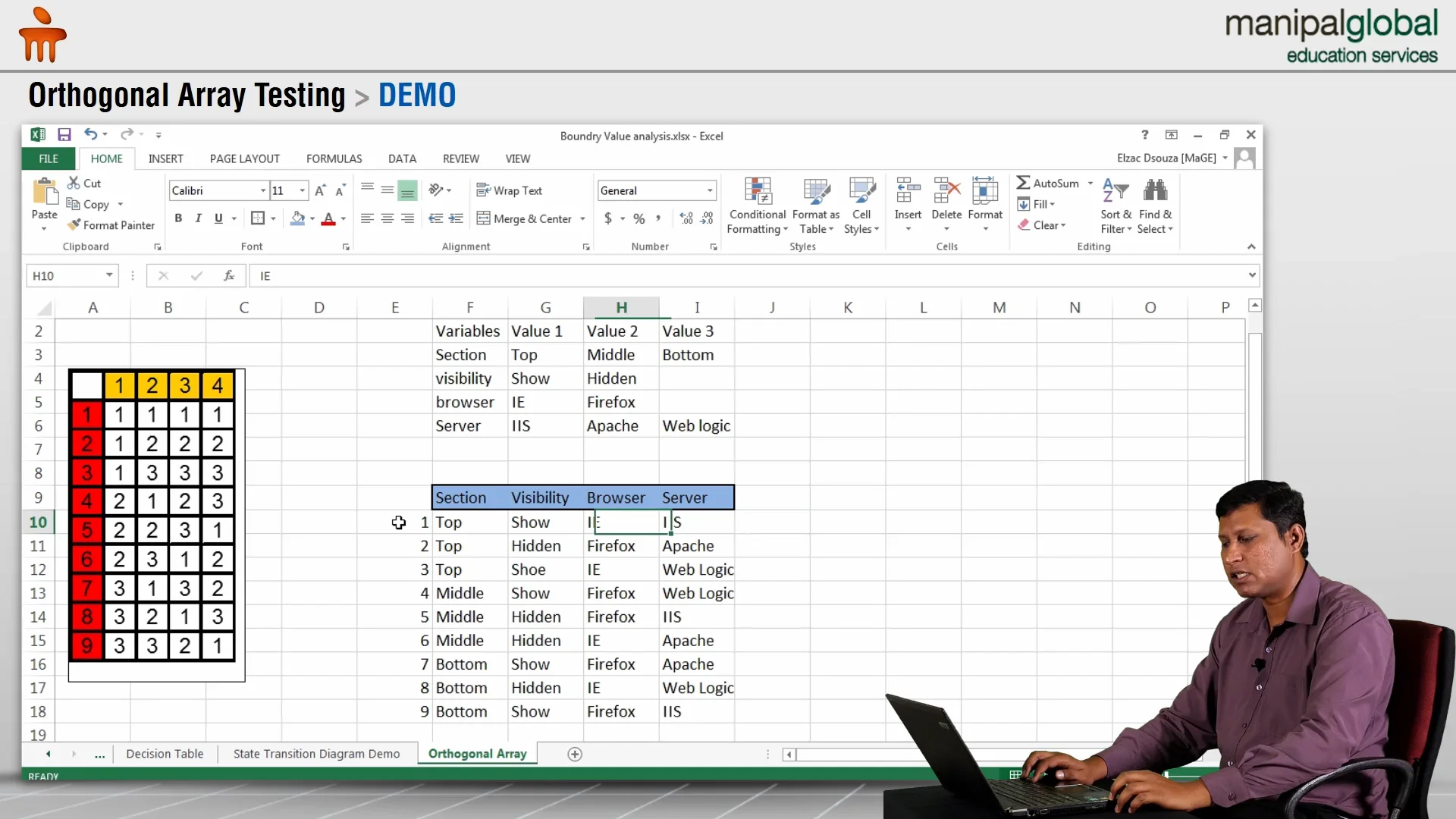 M5_V5 - Orthogonal Array Testing - Demo