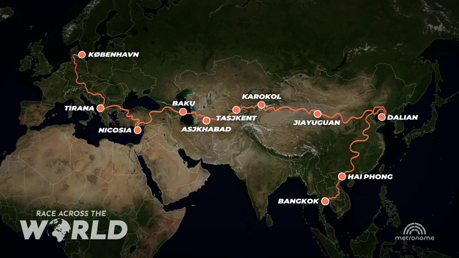 Race Across The World map