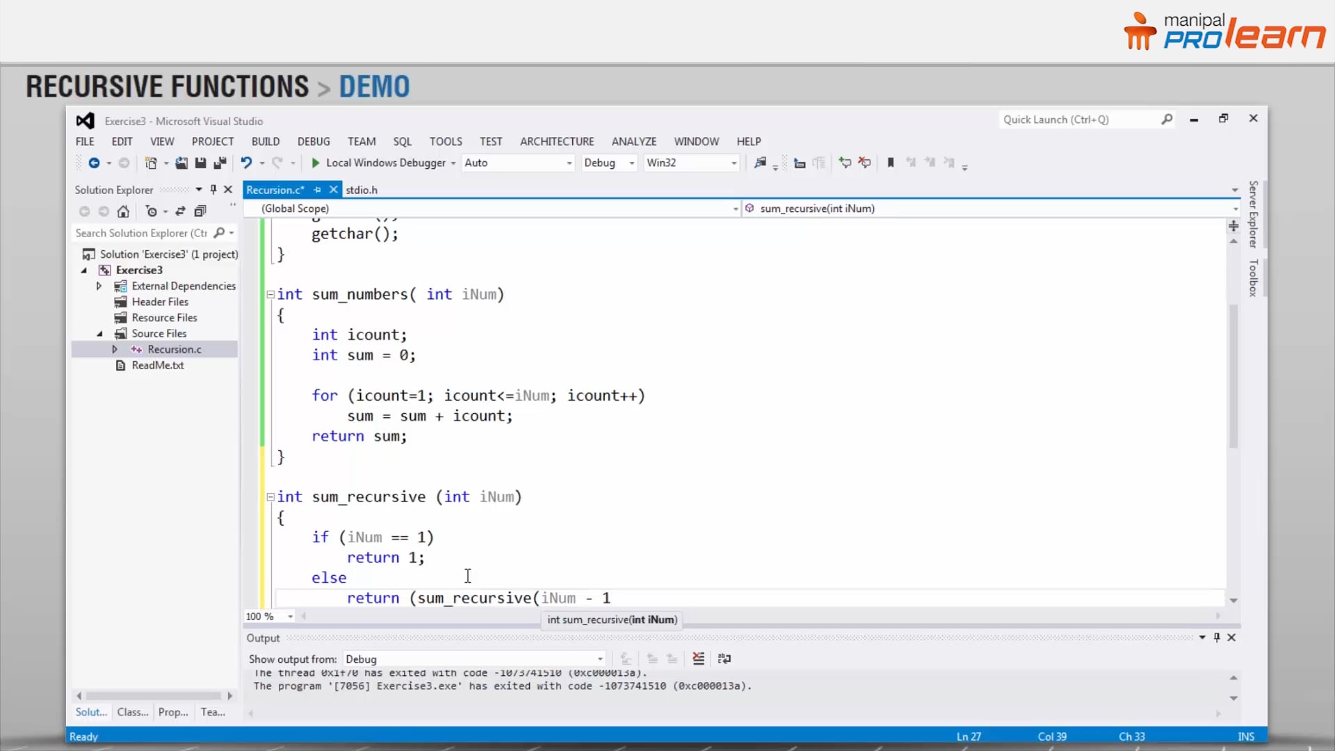 M7L3L2 - Recursive Function to Find the Sum of N Integers - Demo on Vimeo
