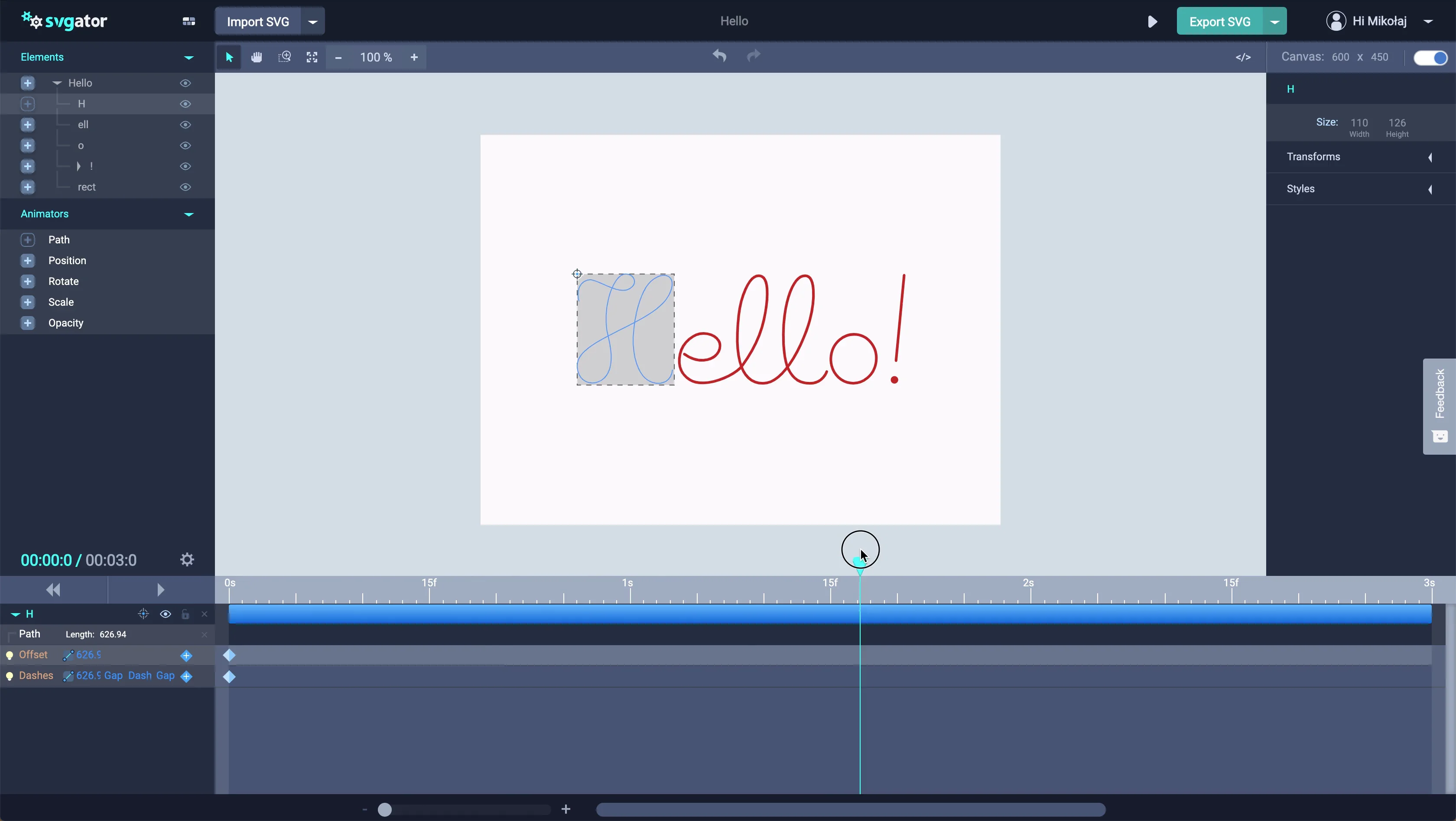 Creating a self-writing text animation in SVGator: Part 1