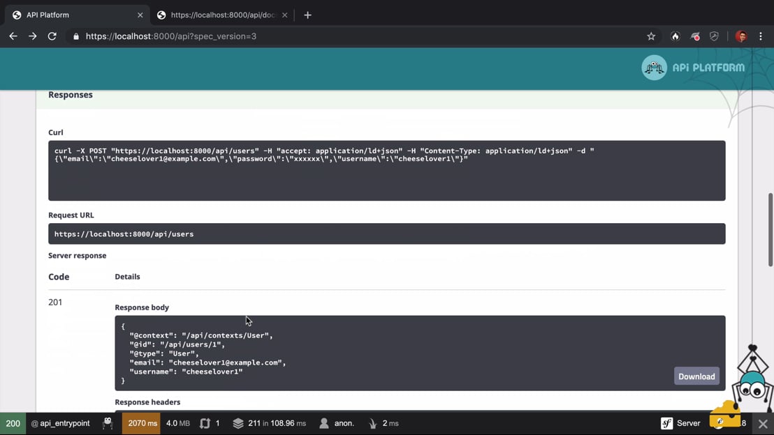User Api Resource Api Platform Serious Restful Apis Symfonycasts