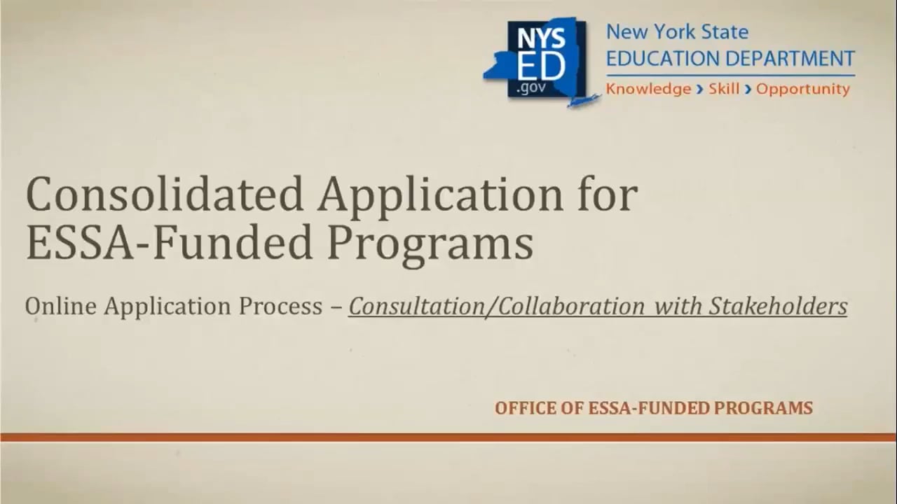 Consolidated Application for ESSA-Funded Programs on Vimeo