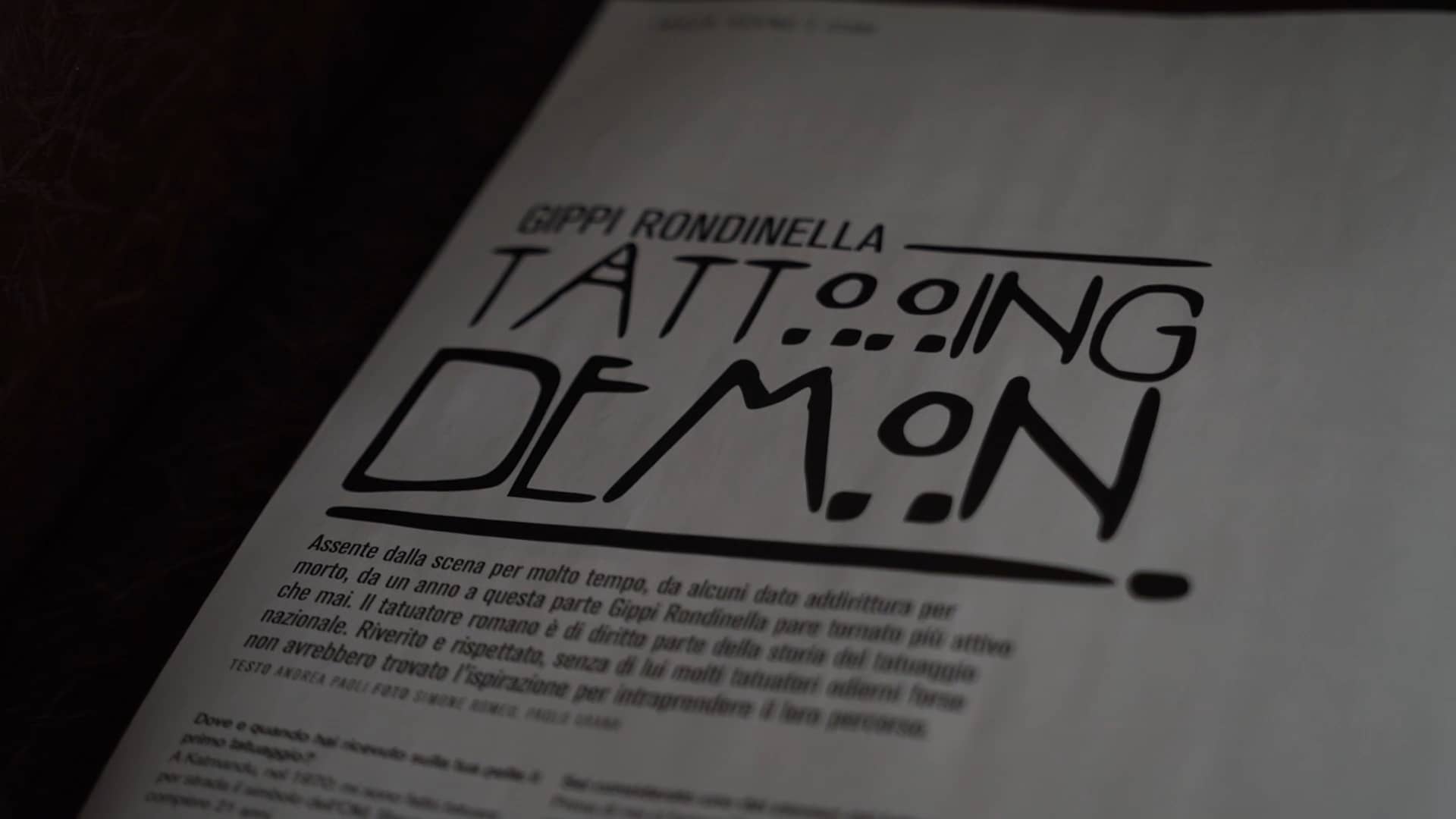 Gippi Rondinella: Part-Time Tattooist on Vimeo