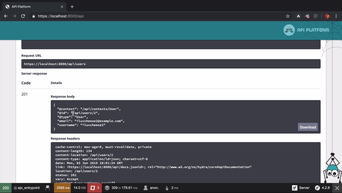 Relations and IRIs > API Platform 2 Part 1: Serious RESTful APIs | SymfonyCasts