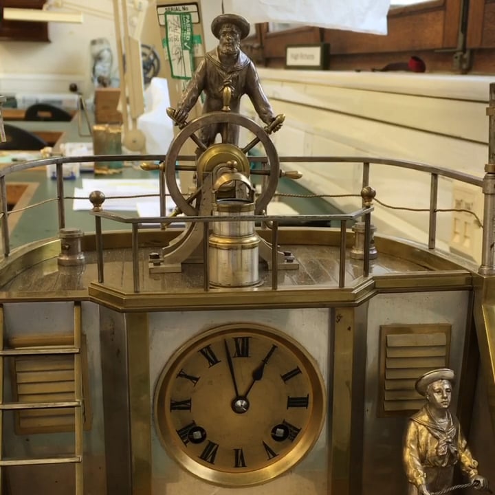 Guilmet Novelty Clock with Helmsman Automaton on Vimeo