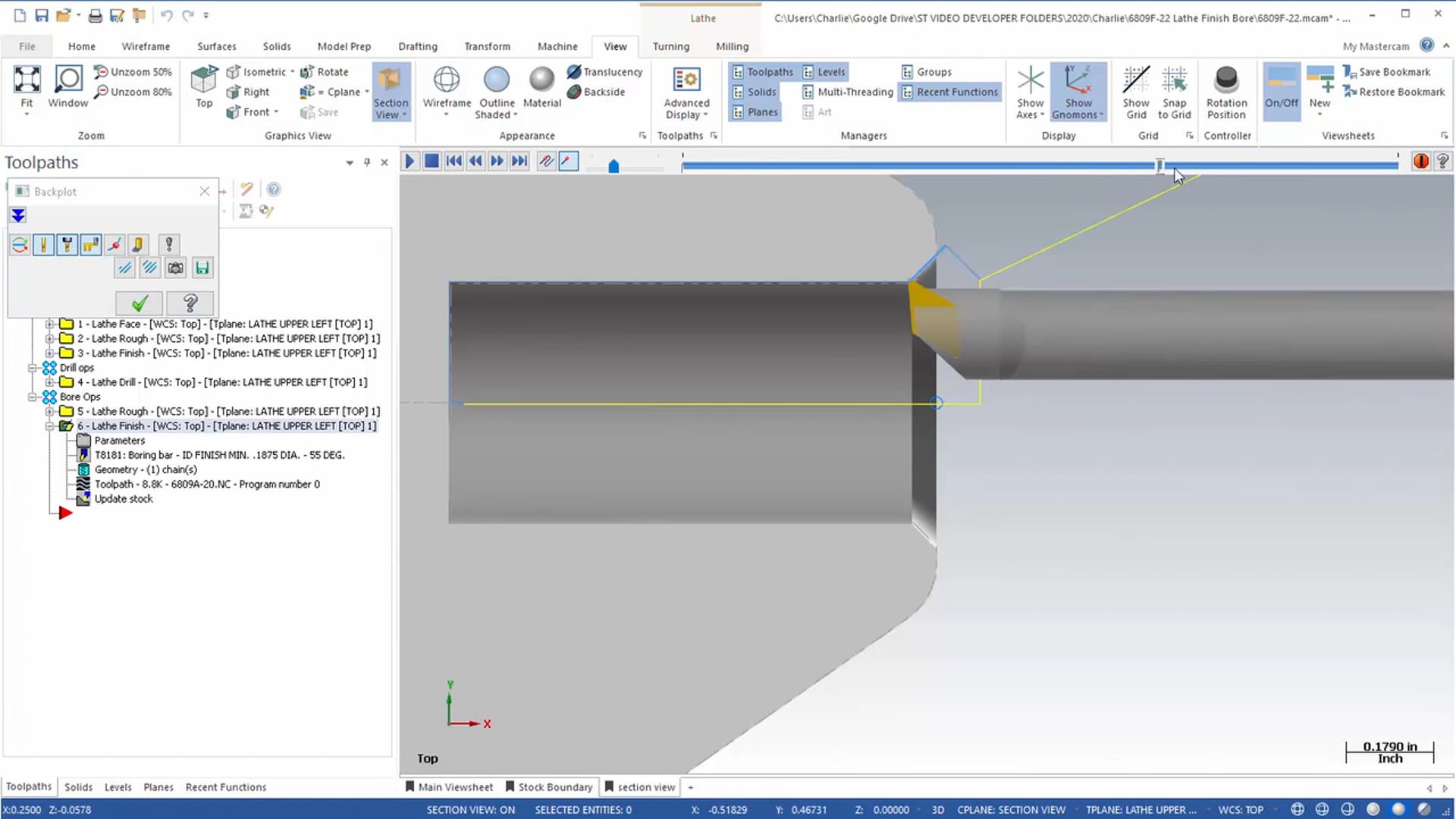 Mastercam 2023 Library - Lathe Project - Finish Bore Mastercam 2023 Library - Lathe Project - Finish Bore