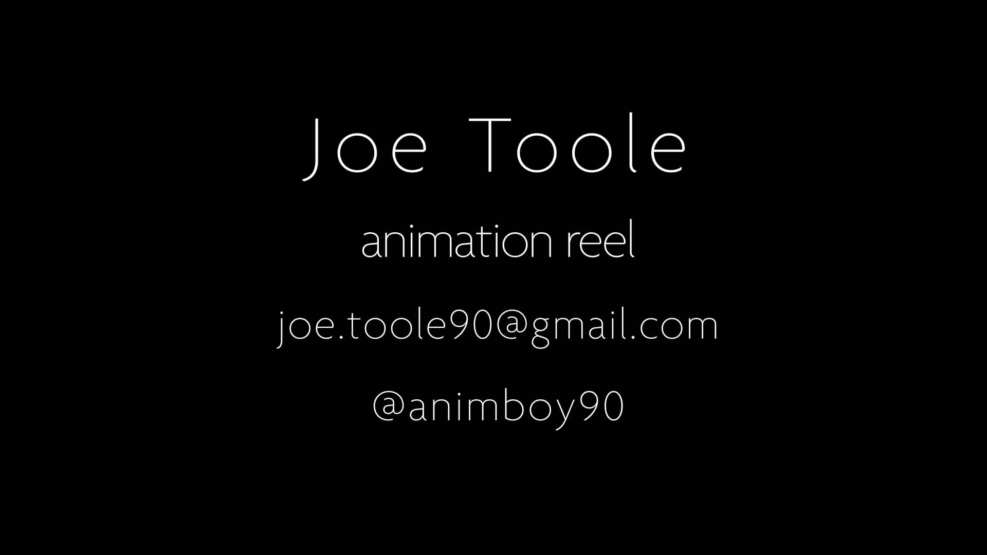 Animation Reel 2020 - Joe Toole on Vimeo