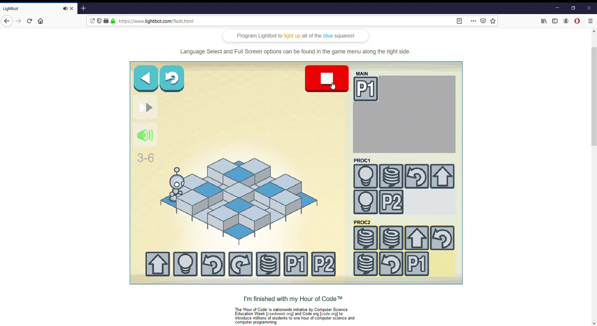 Lightbot - Hour of Code 3-6 (Most Efficient Method with the Least ...