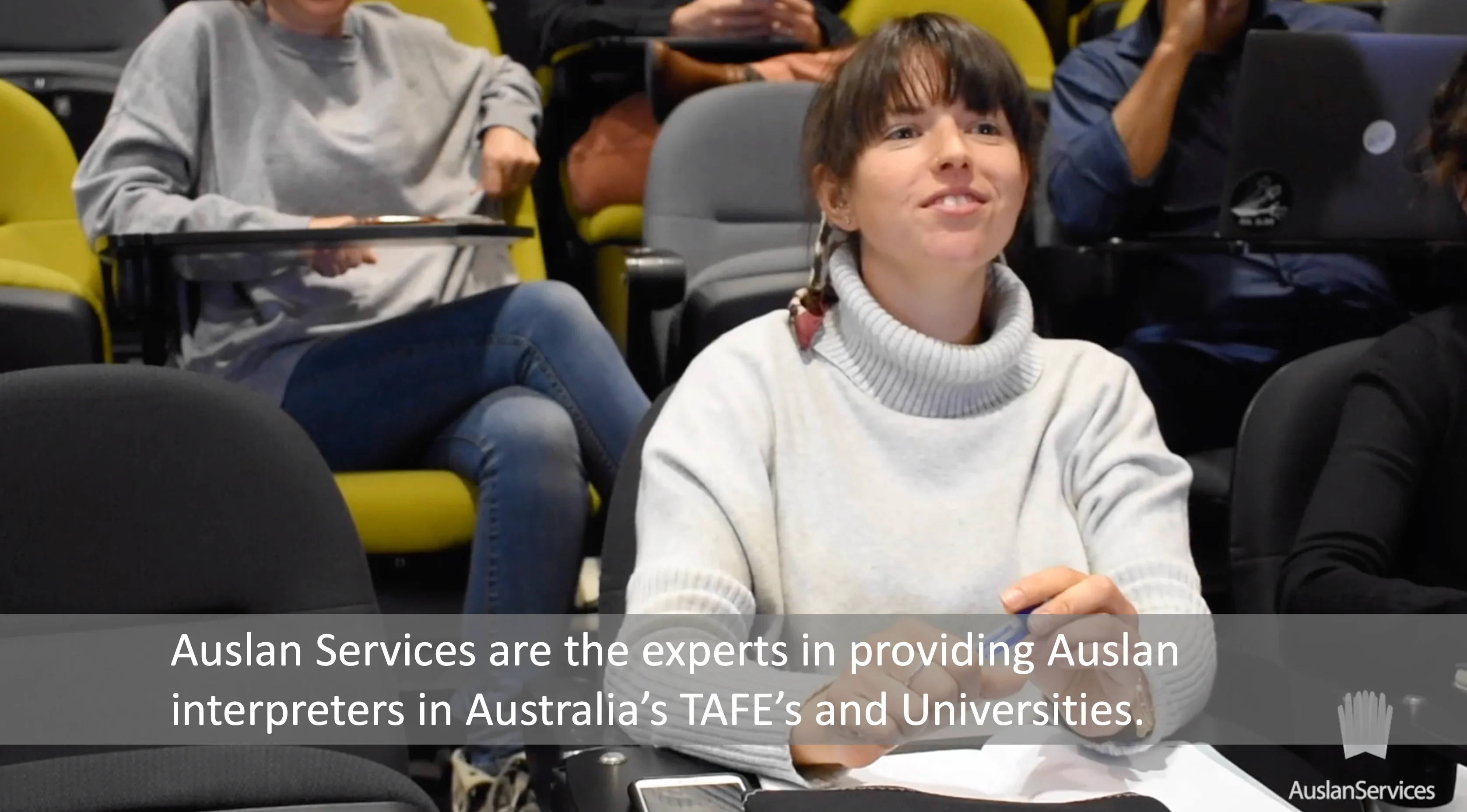 Deaf students working with Auslan interpreters on Vimeo