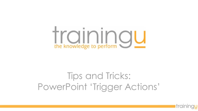 PowerPoint Tip - Trigger Actions - TrainingU