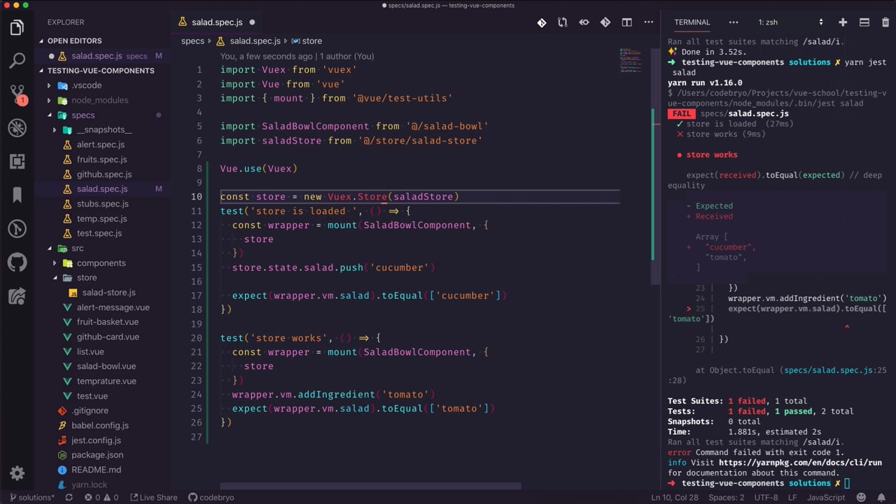 How to test that a Vuex Store is injected into a Vue.js component... How to test that a Vuex Store is injected into a Vue.js component...