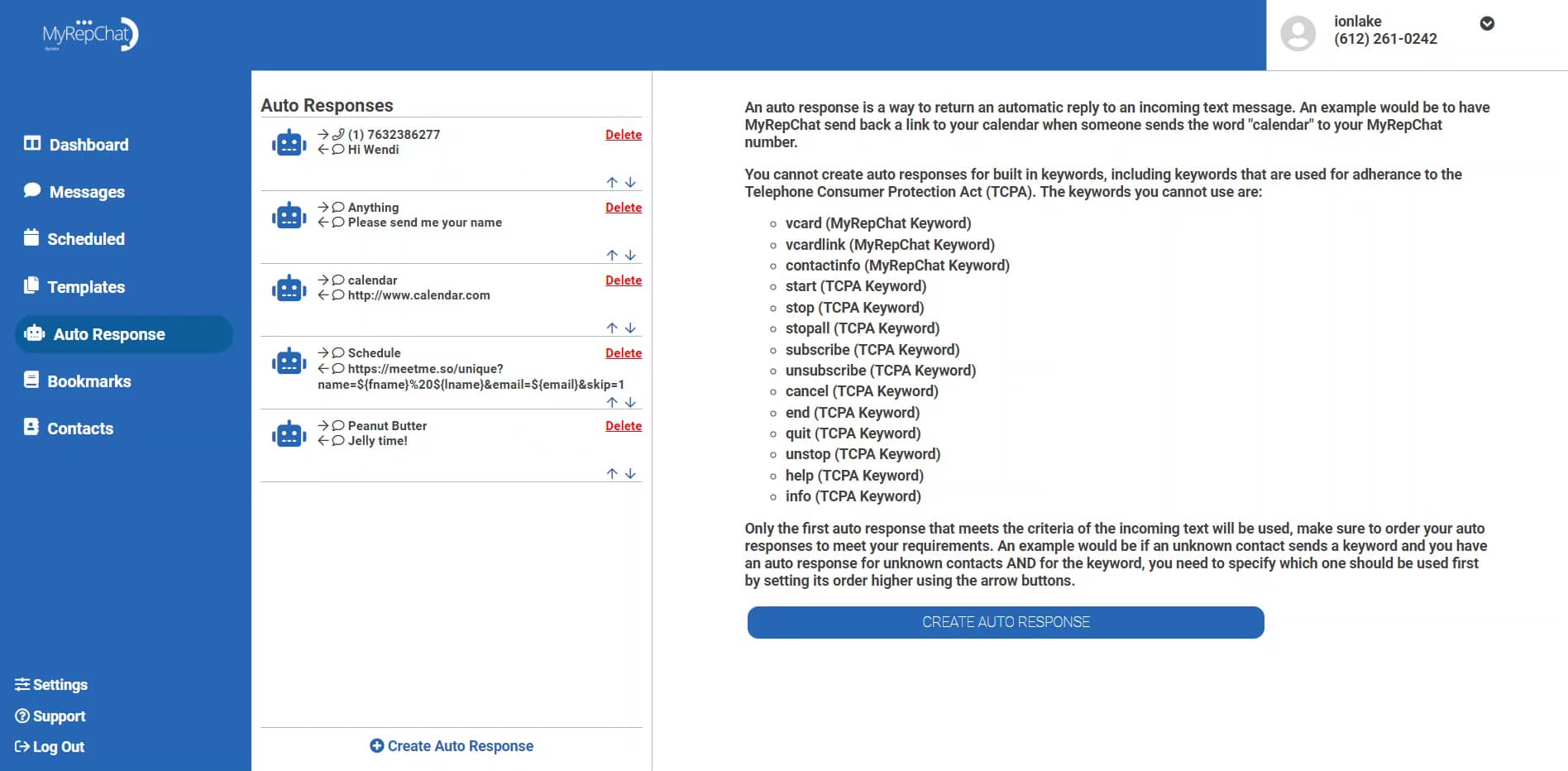 Demonstration of Auto Response Feature in Web App on Vimeo
