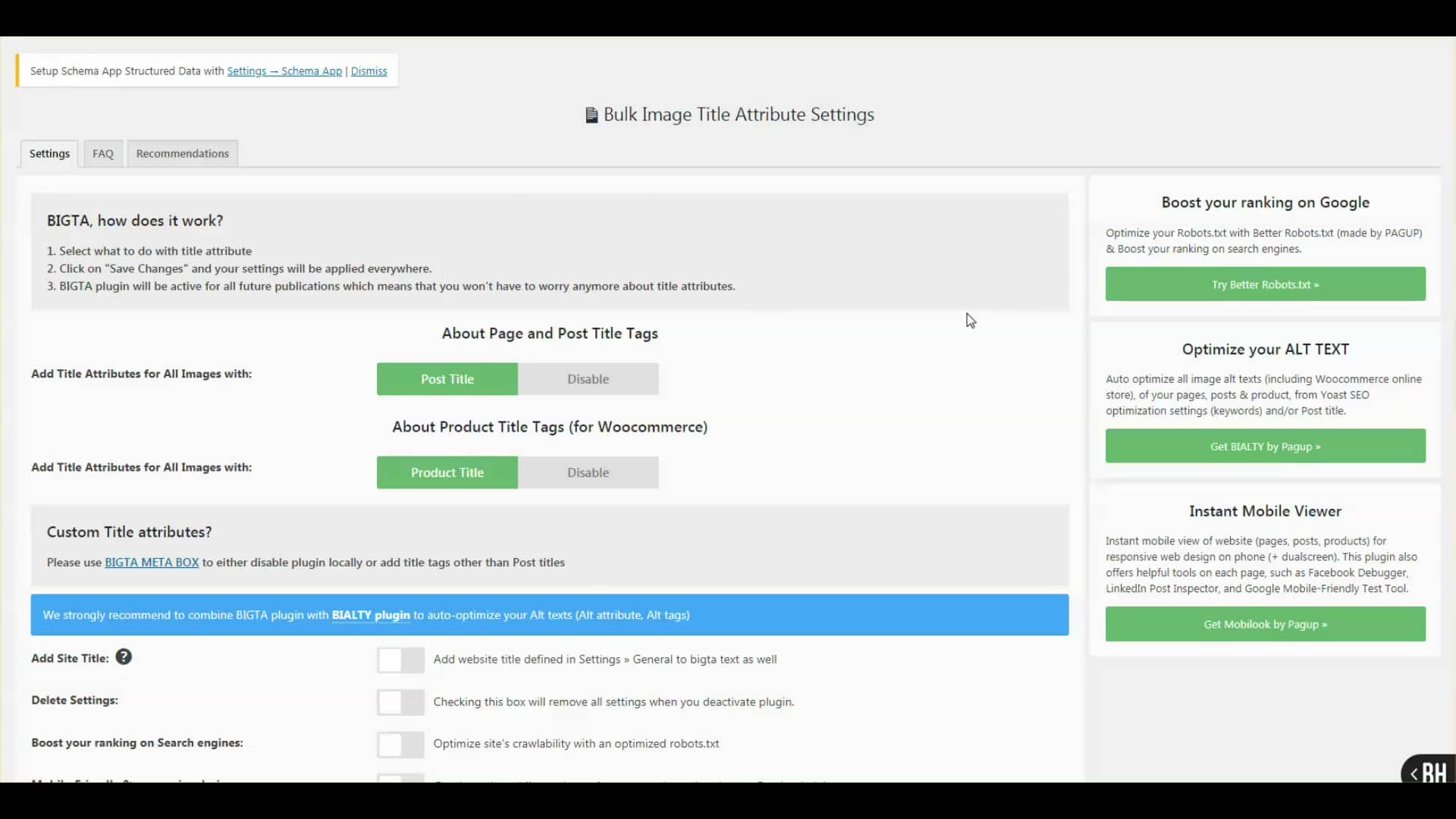 How to optimize BIGTA - Bulk HTML image title attribute Wordpress ...
