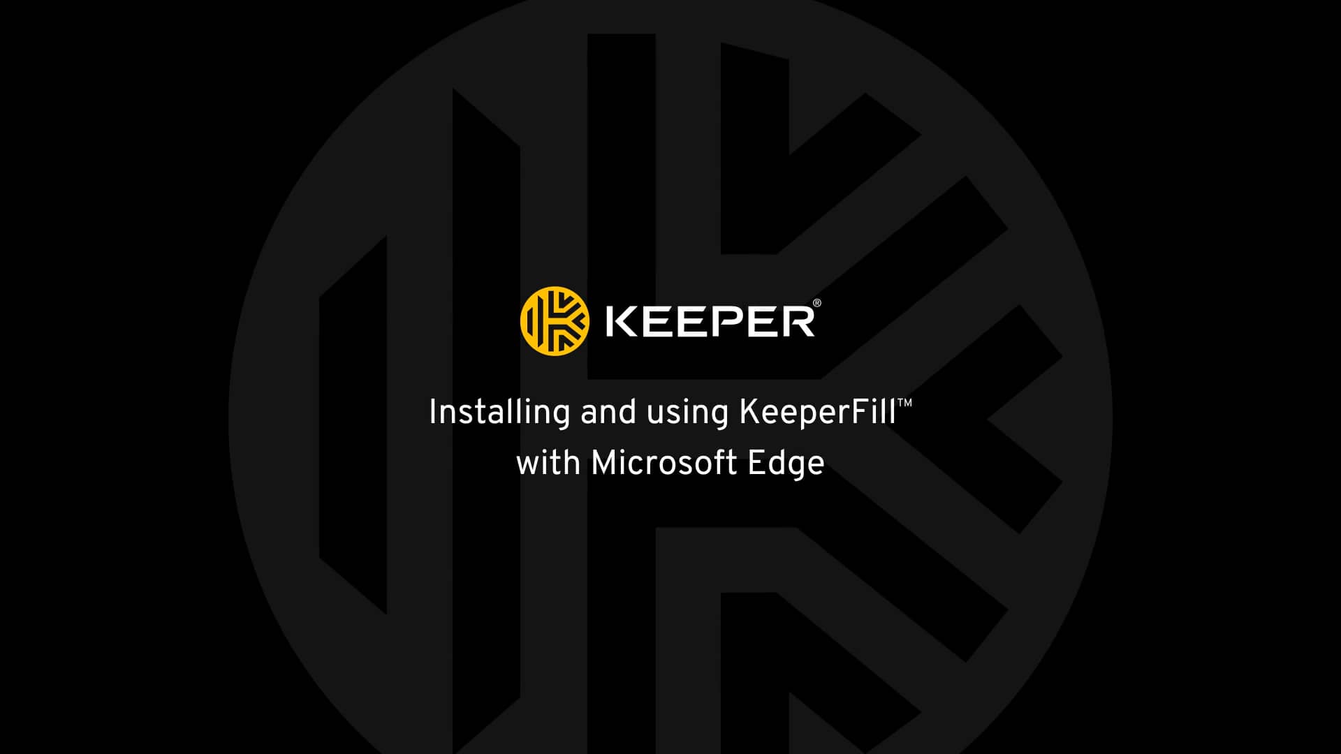 Install and Log into Your Sites with KeeperFill for Edge on Vimeo