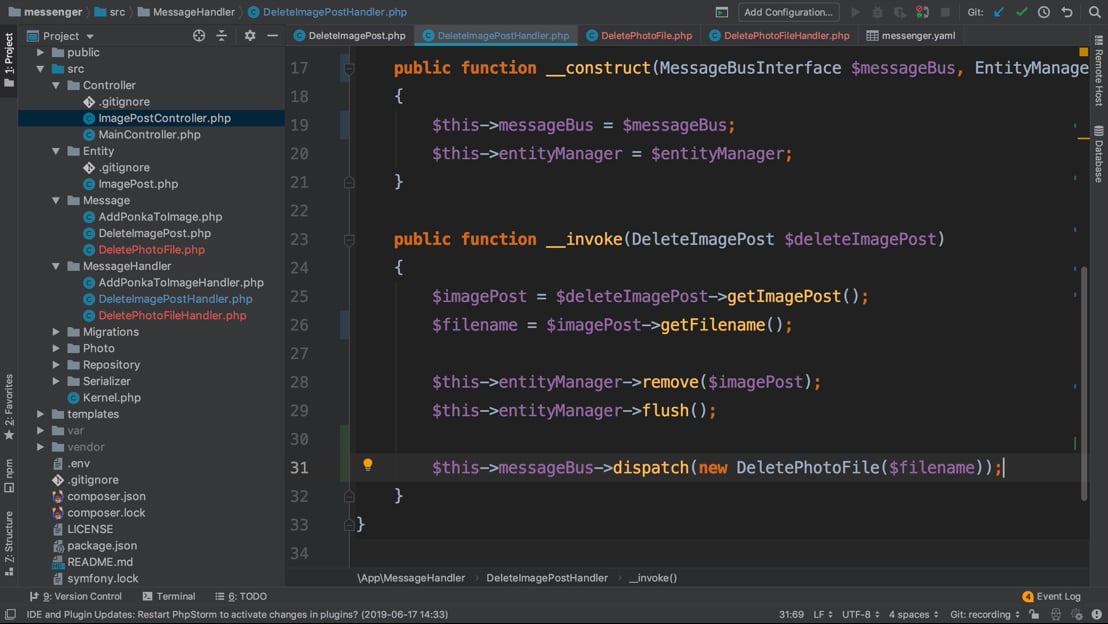Dispatching a Message inside a Handler? > Messenger! Queue work for Later | SymfonyCasts