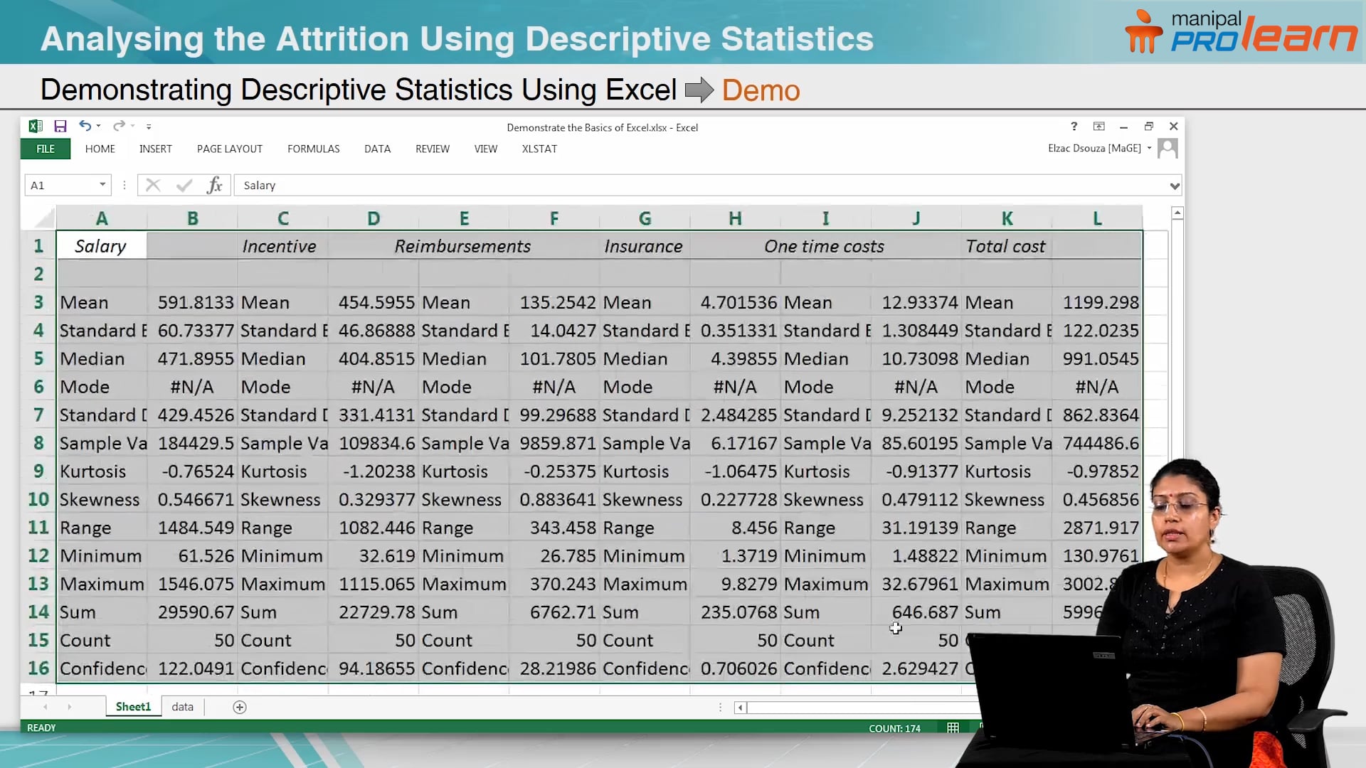 02 Demonstrating Descriptive Statistics Using Excel on Vimeo
