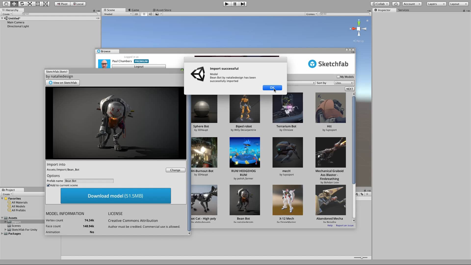 Unity – Import 3D models directly from Sketchfab on Vimeo