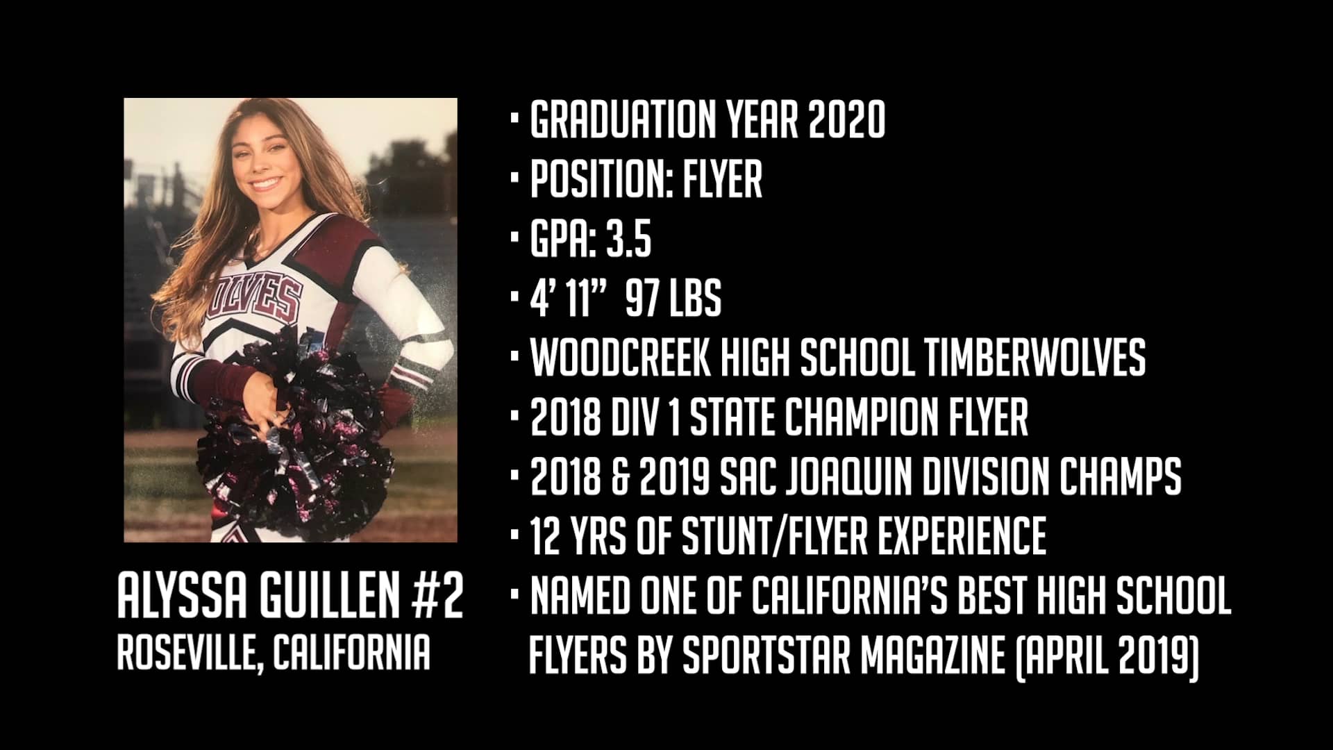 Alyssa Guillen - Stunt & Cheer Recruiting Video on Vimeo