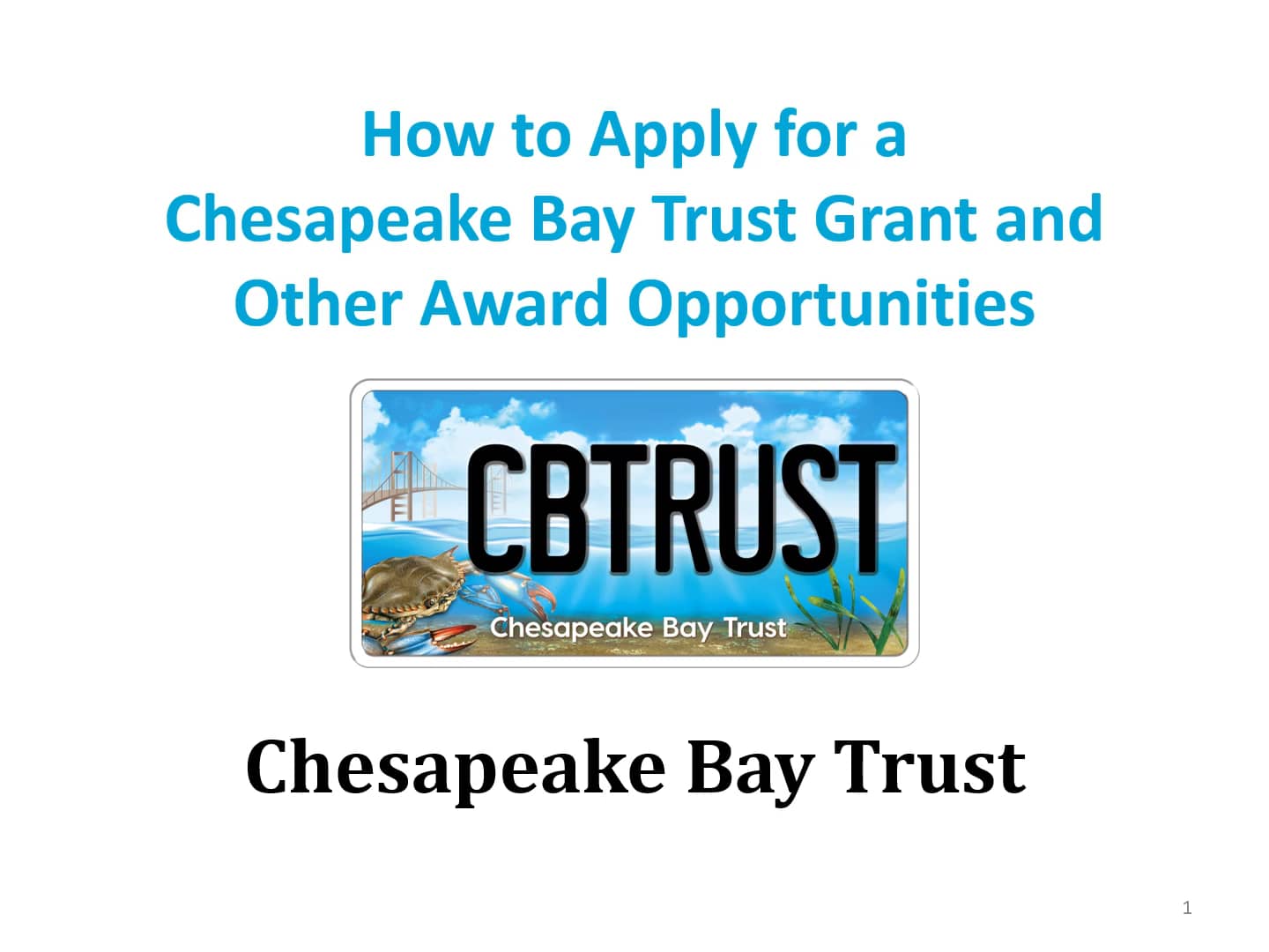 How to Apply for a Chesapeake Bay Trust Grant and Other Award ...