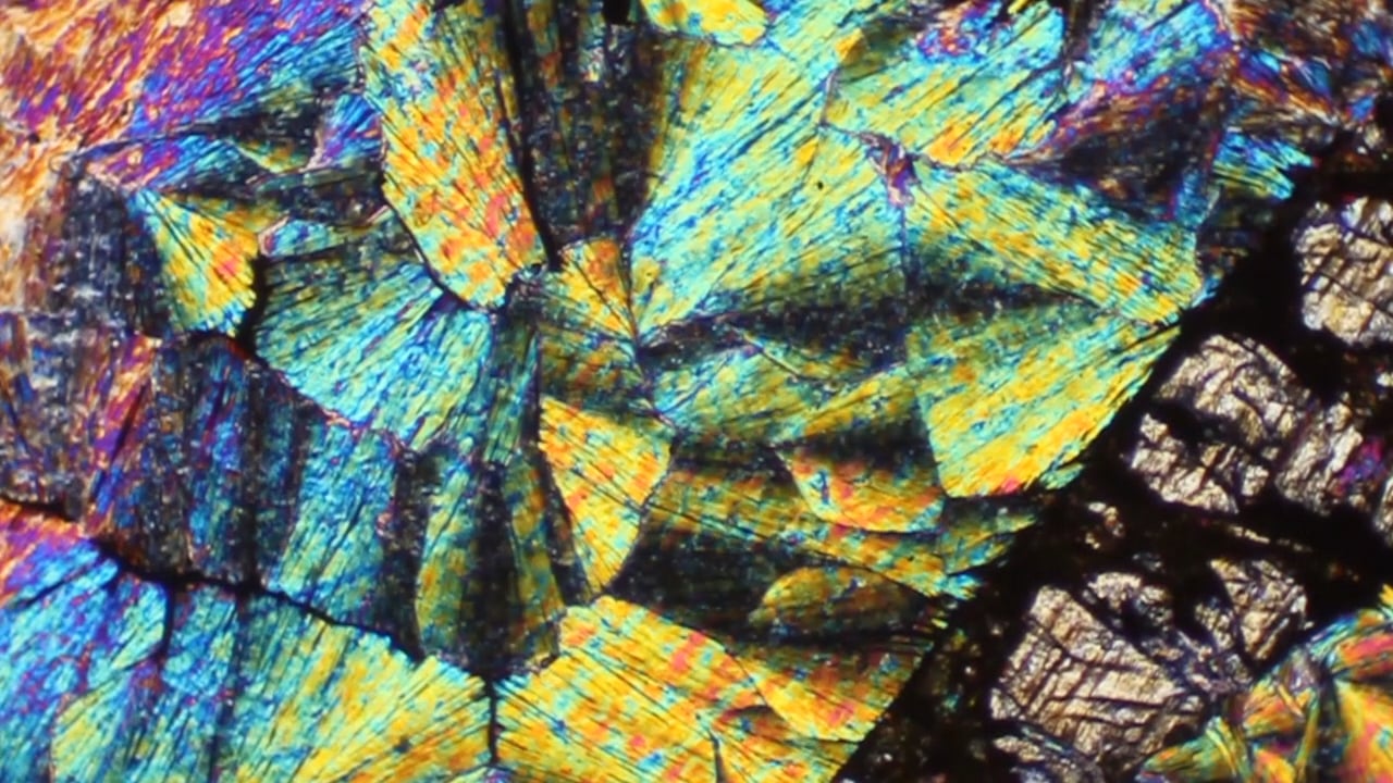pyrophyllite in thin section FKM-167 XP on Vimeo