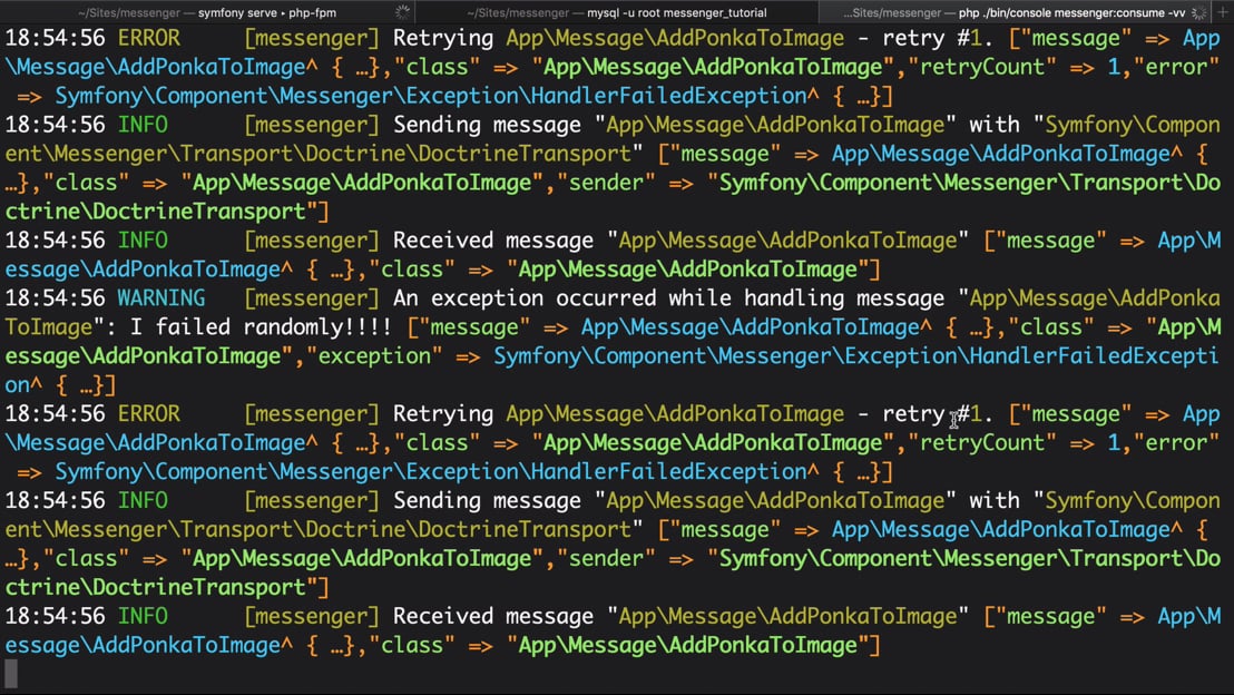Retrying on Failure > Messenger! Queue work for Later | SymfonyCasts