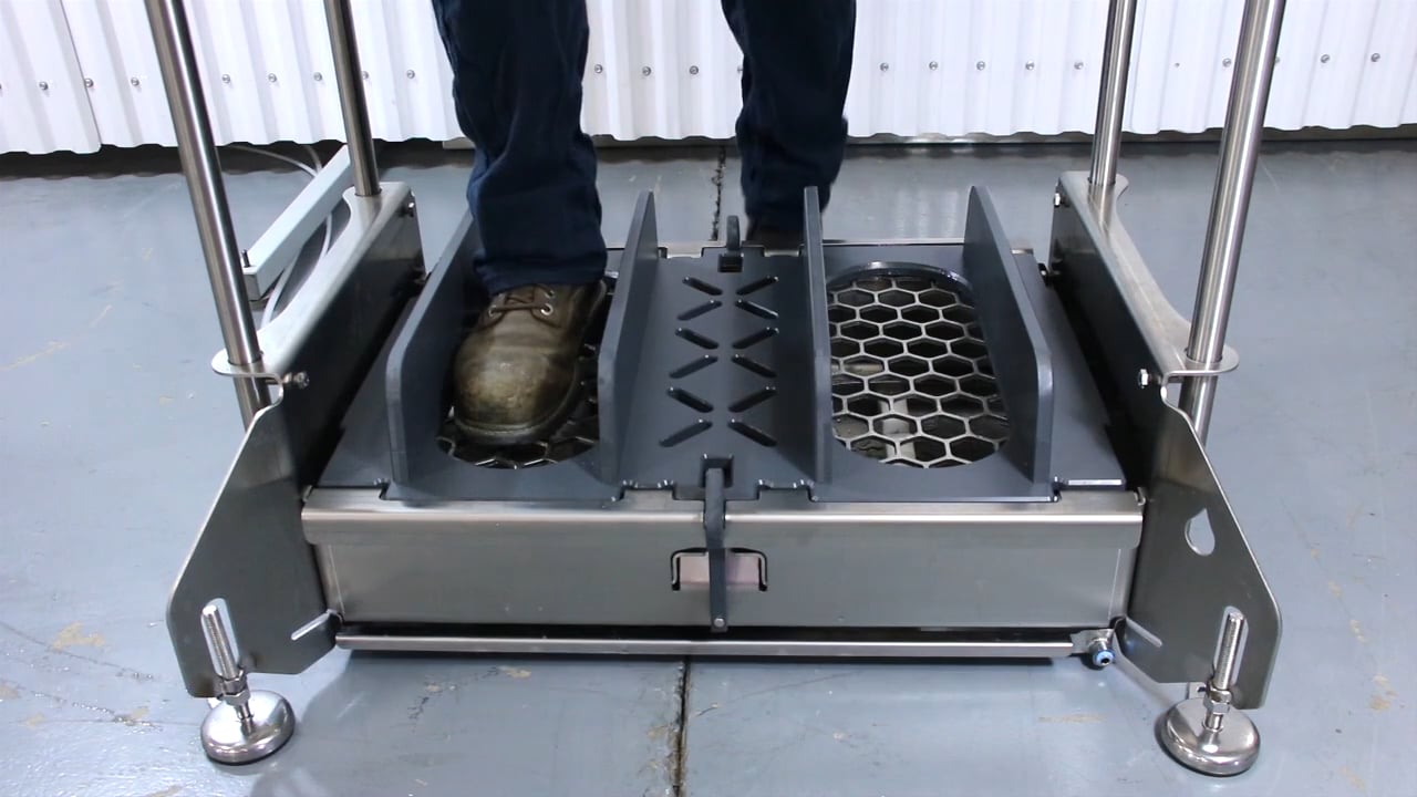 SS3 Walk-Through Footwear Sanitizing Unit on Vimeo