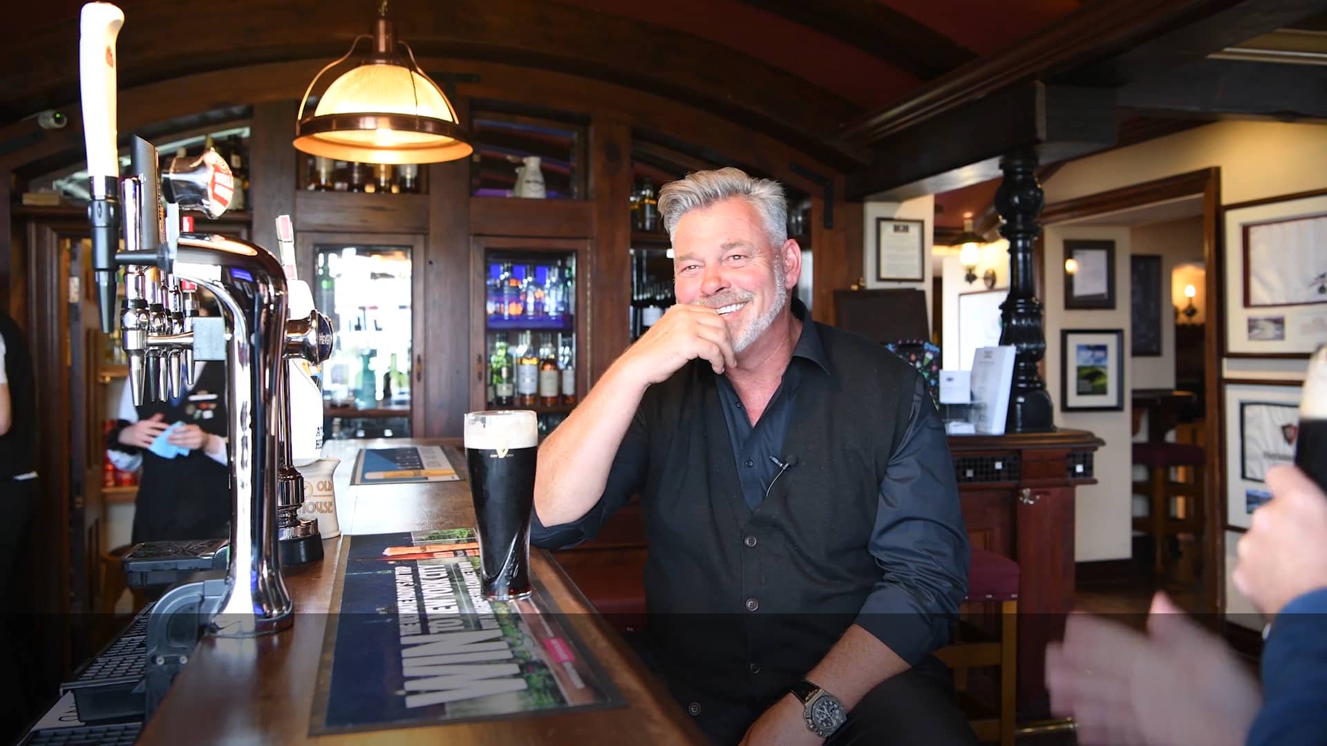 Pint with Darren Clarke at The Old Clubhouse Pub: The Open at Royal ...