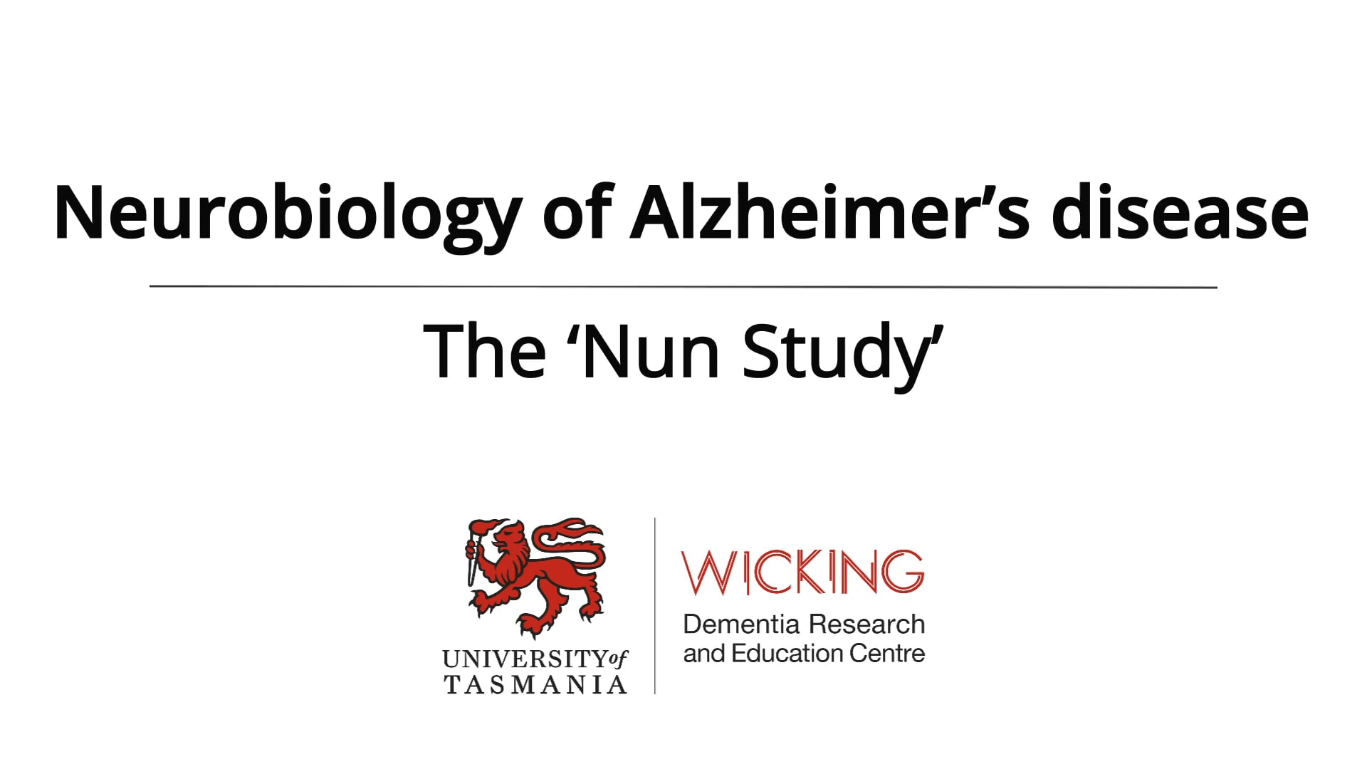 Neurobiology of Alzheimer's disease: The 'Nun Study' on Vimeo