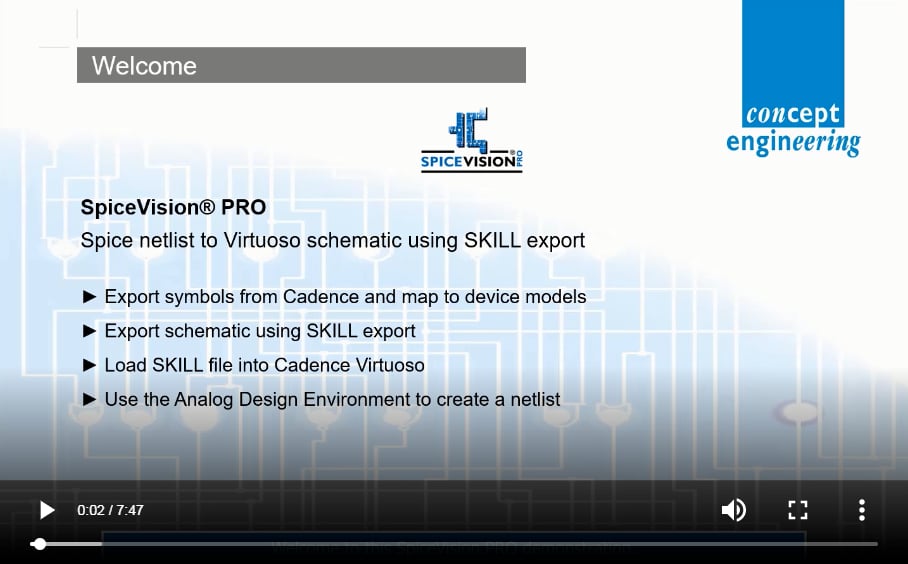 SPICE Netlist to Virtuoso Schematic Using SKILL Export on Vimeo