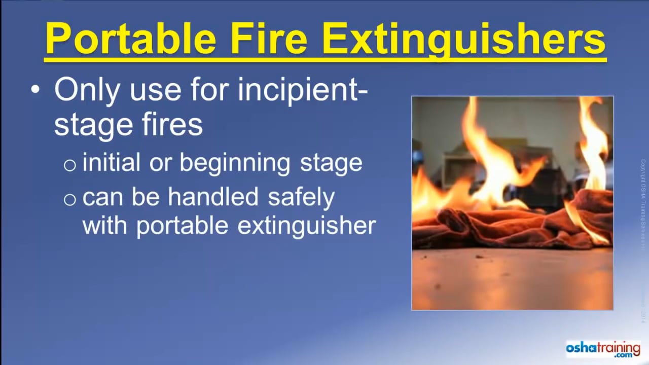 Free OSHA Training Tutorial - Portable Fire Extinguishers ...