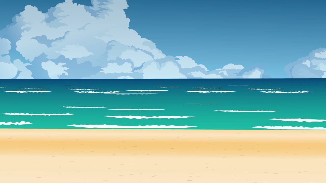Wave Sea & Beach Background Cartoon , 2D Animation , Background No ...