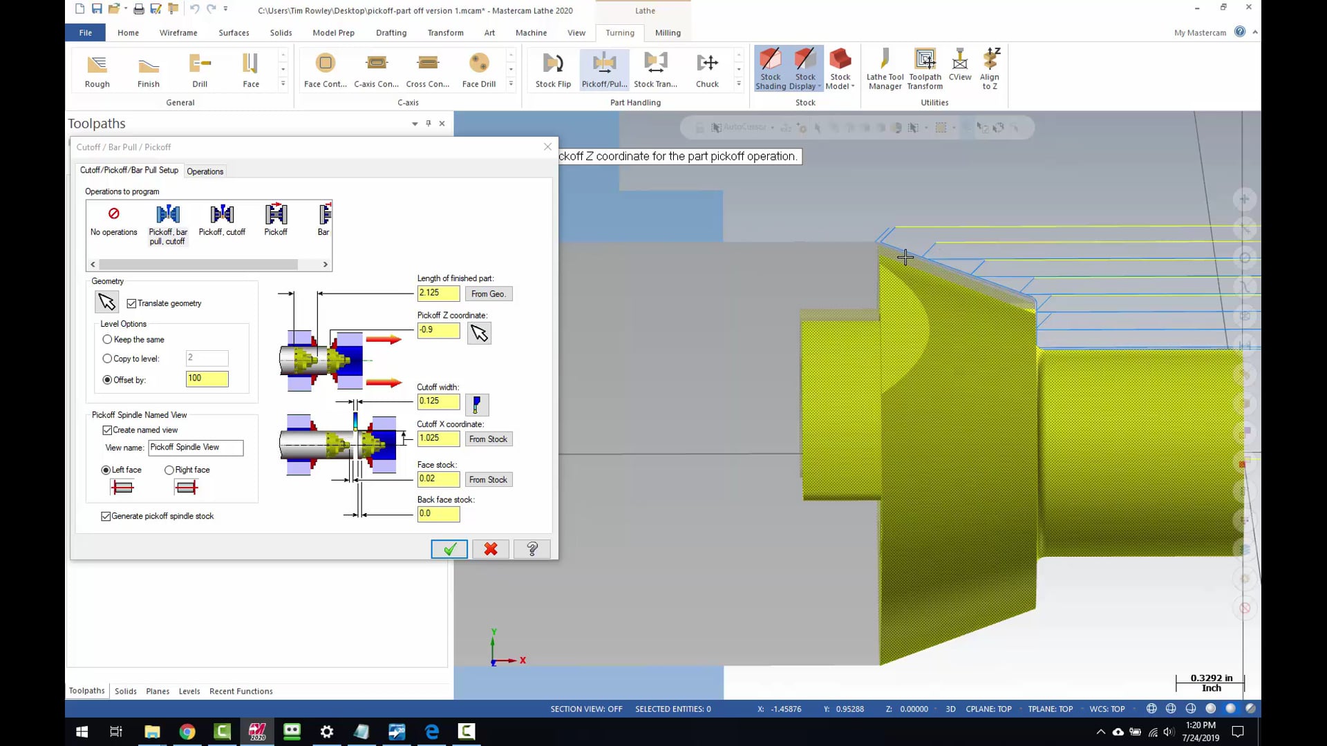 Mastercam 2023 Library - Lathe Project - Pick off/Pull/Cutoff - MP post ... Mastercam 2023 Library - Lathe Project - Pick off/Pull/Cutoff - MP post ...