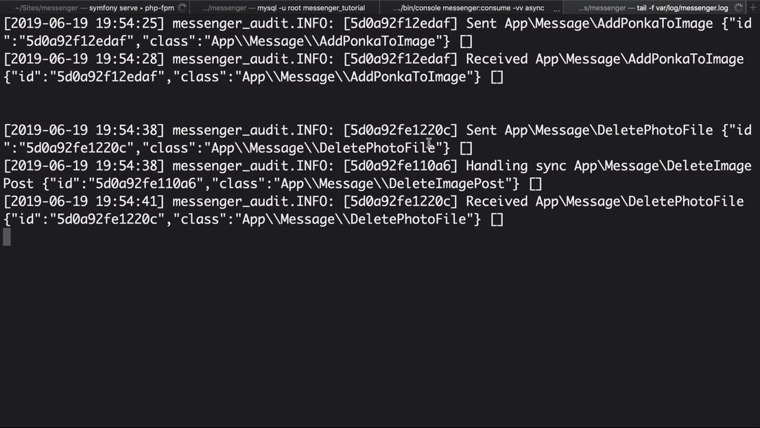 Middleware Message Lifecycle Logging > Messenger! Queue work for Later | SymfonyCasts