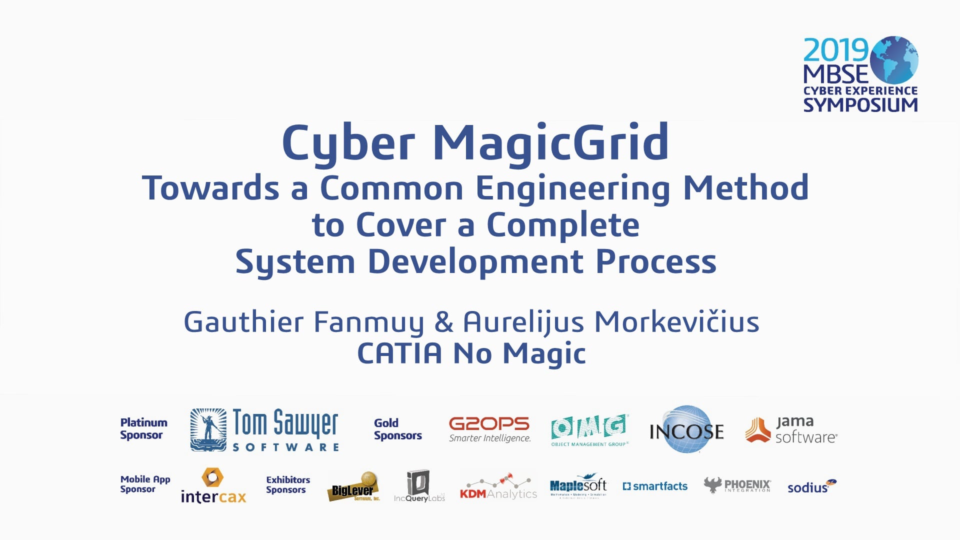 2019 MBSE Cyber Experience Symposium Presentations - MCES 2019 ...