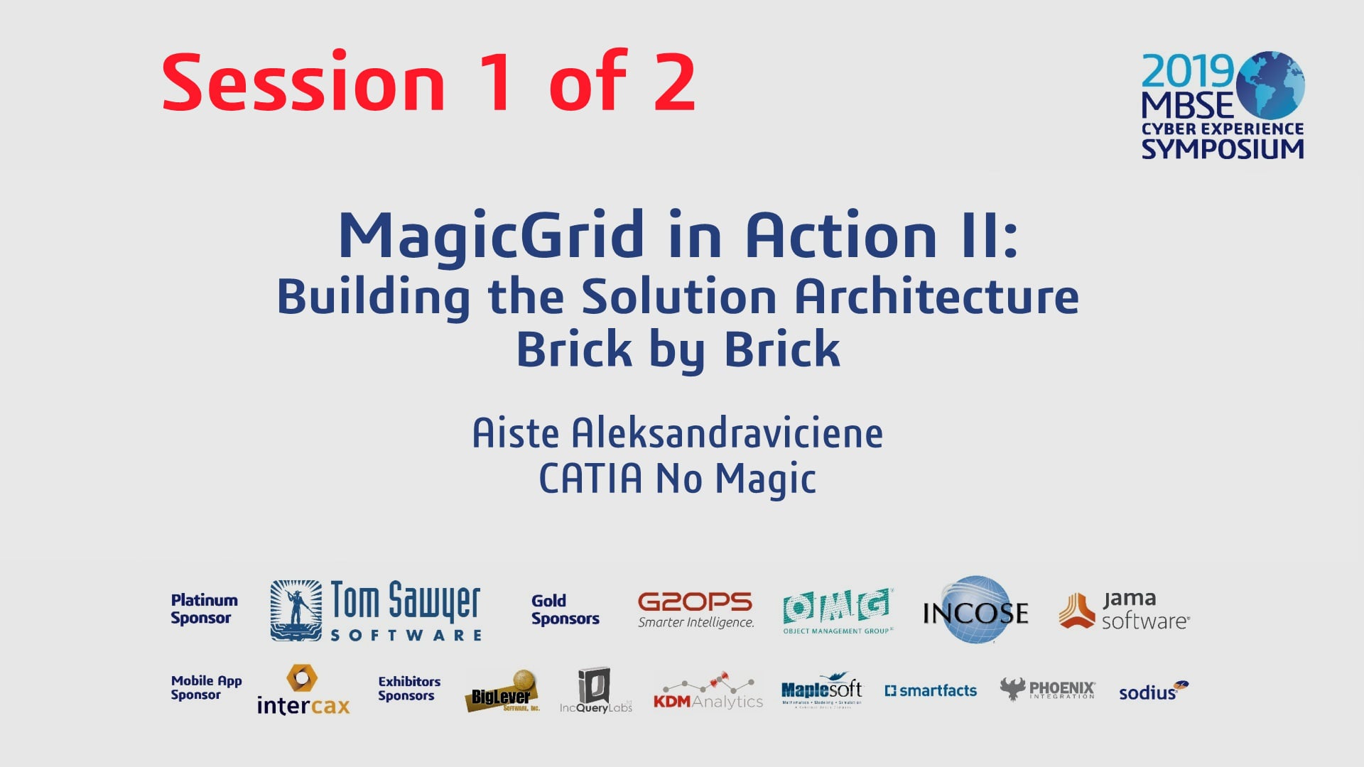 2019 MBSE Cyber Experience Symposium Presentations - MCES 2019 Training ...