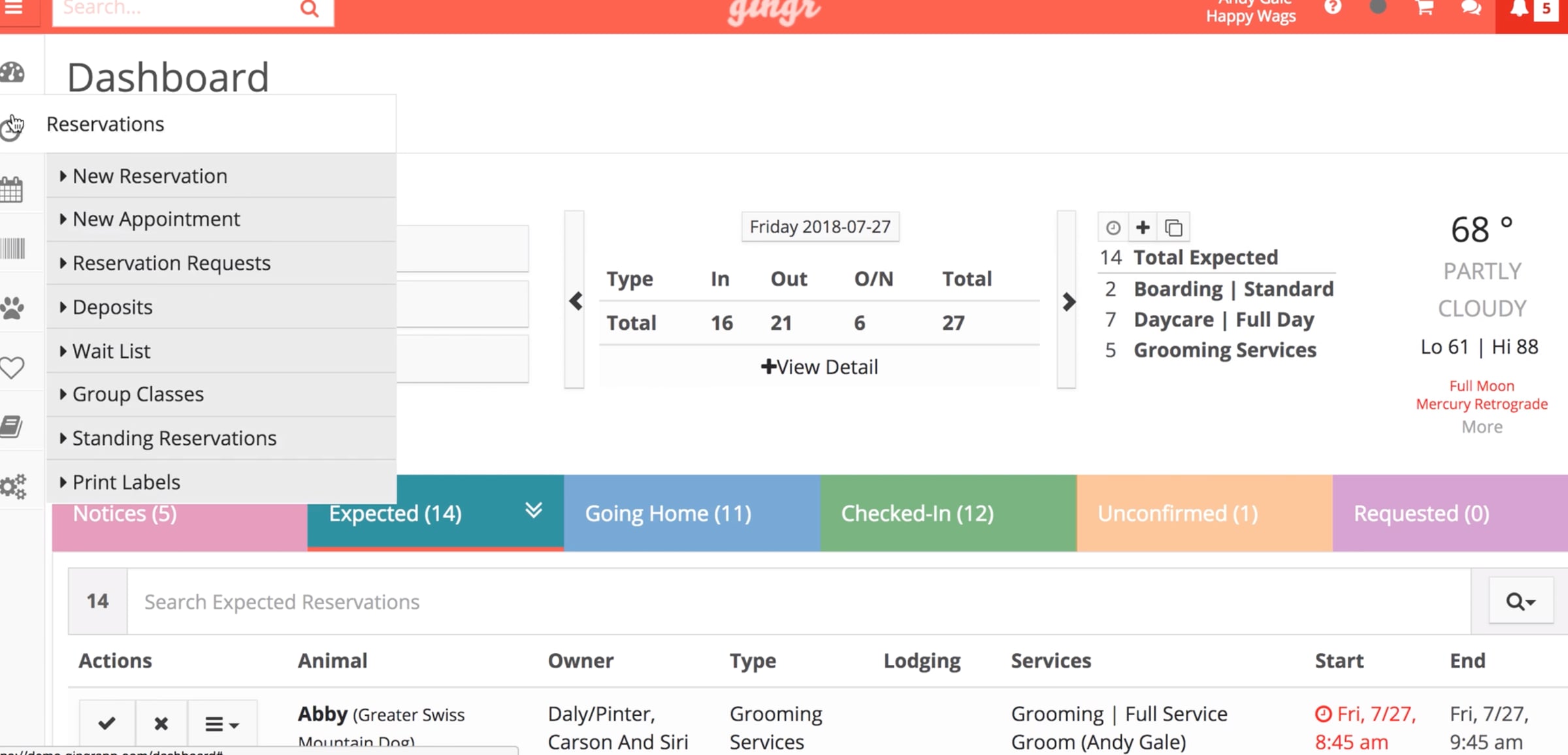 Gingr Pet-Care Software: Software Demo