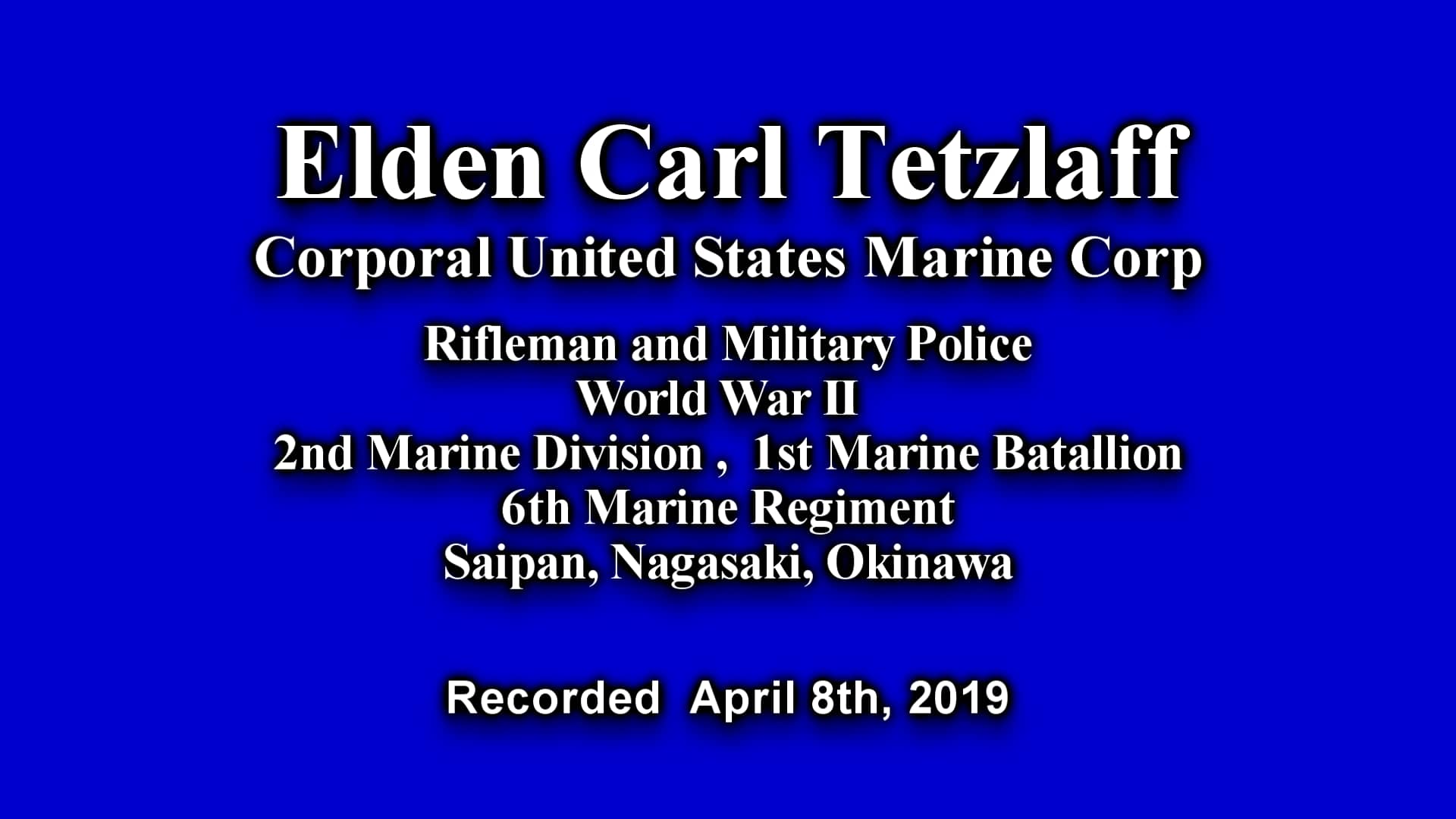 Elden Carl Tetzlaff on Vimeo