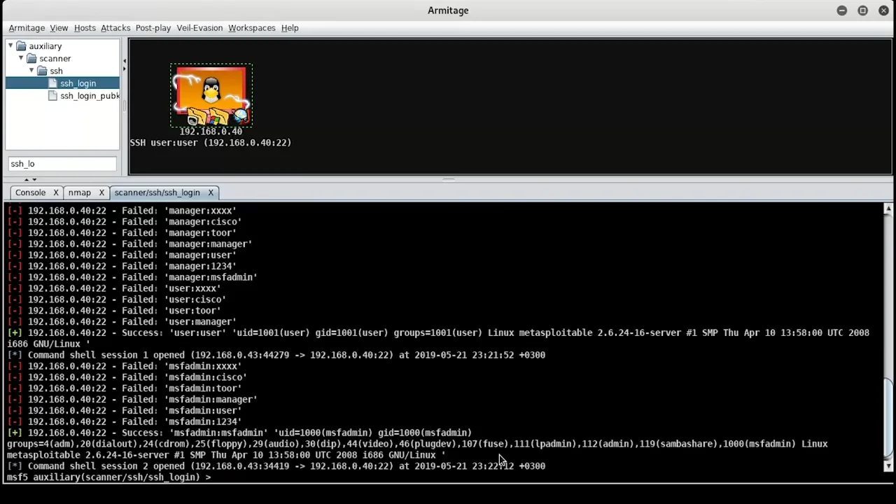 Hacking Minutes _ Armitage - BruteForce SSH with Metasploit on Vimeo