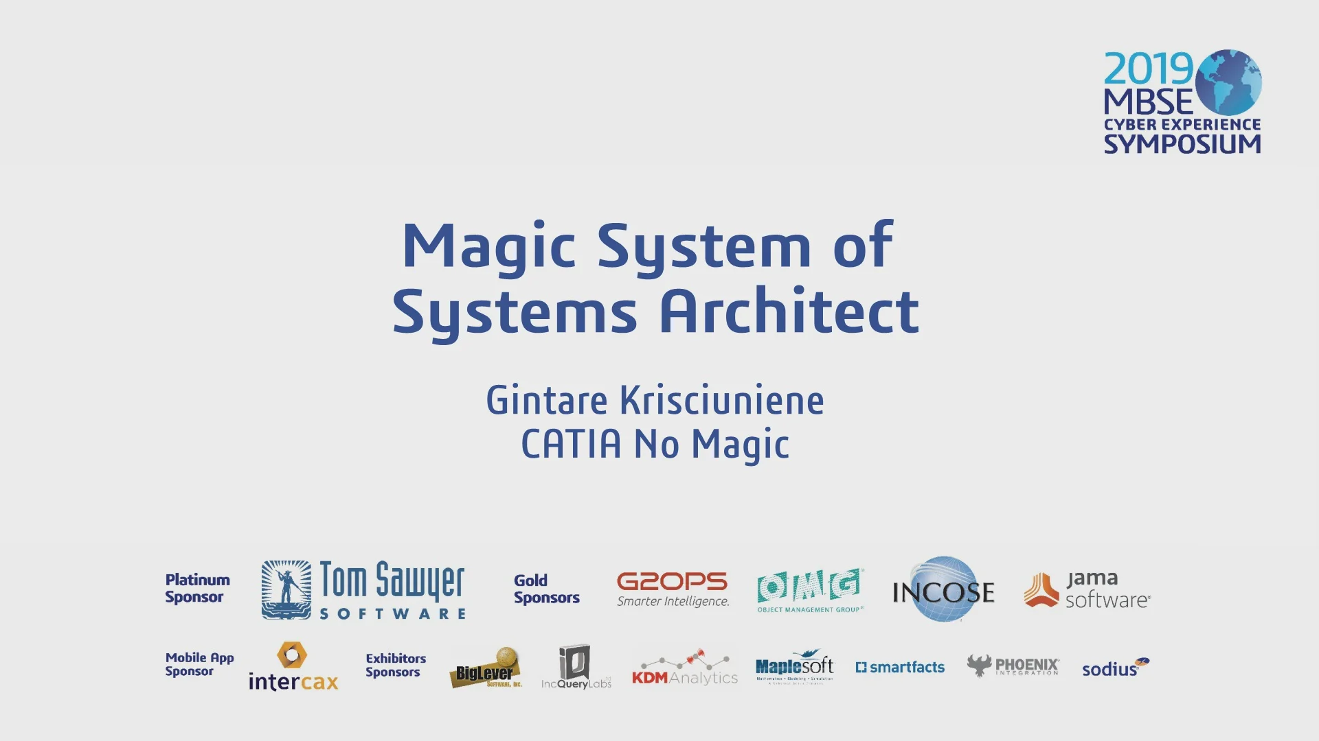 2019 MBSE Cyber Experience Symposium Presentations - MCES 2019 ...