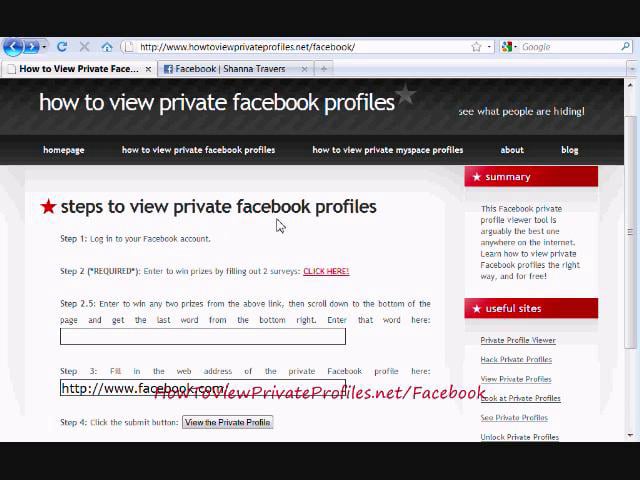 How To View Private Facebook Profiles on Vimeo