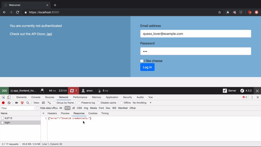 Authentication Errors > API Platform Part 2: Security | SymfonyCasts Authentication Errors > API Platform Part 2: Security | SymfonyCasts