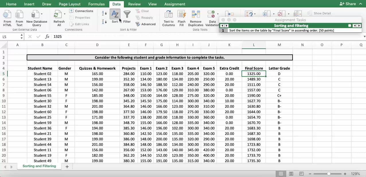 Mac - Sorting and Filtering Practice Problem on Vimeo
