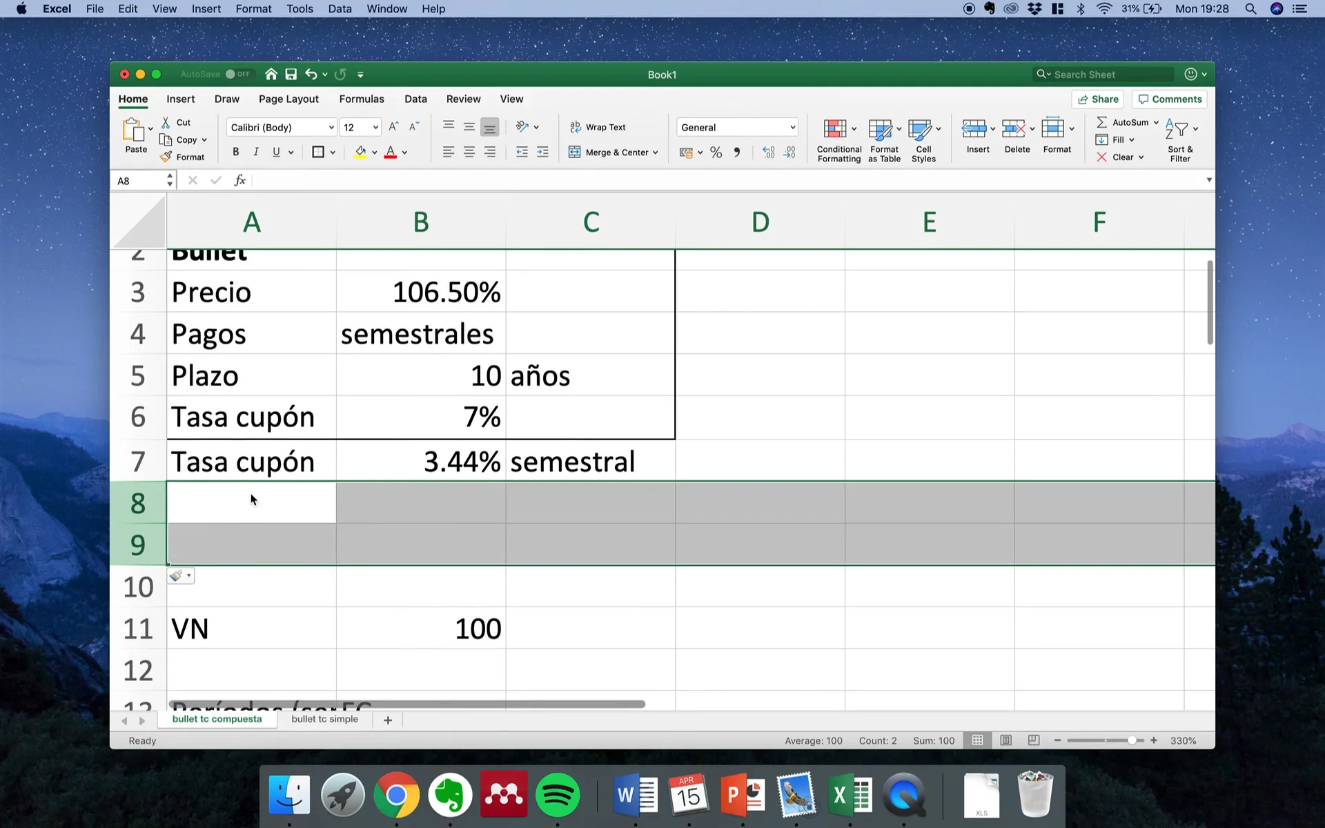 5.- ¿Cómo calcular la rentabilidad de un bono bullet en excel? on Vimeo