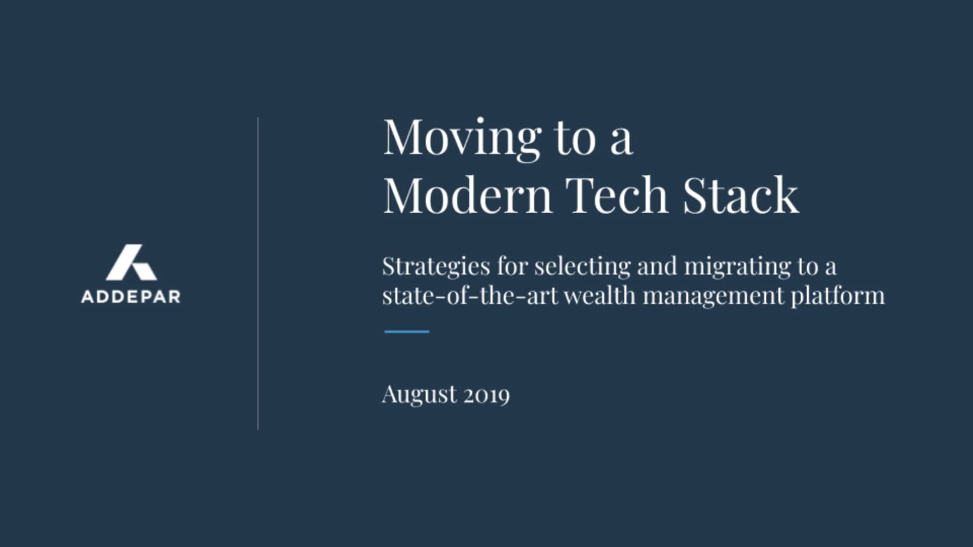 Moving to a Modern Tech Stack: An interview with Addepar Experts on Vimeo