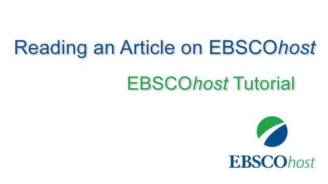 EBSCO Connect Tutorials - Creating a Search Alert in EBSCOhost - Tutorial on Vimeo