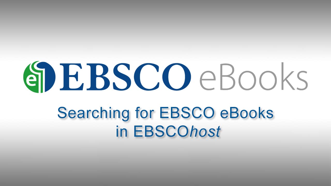 Searching EBSCO eBooks - Tutorial on Vimeo