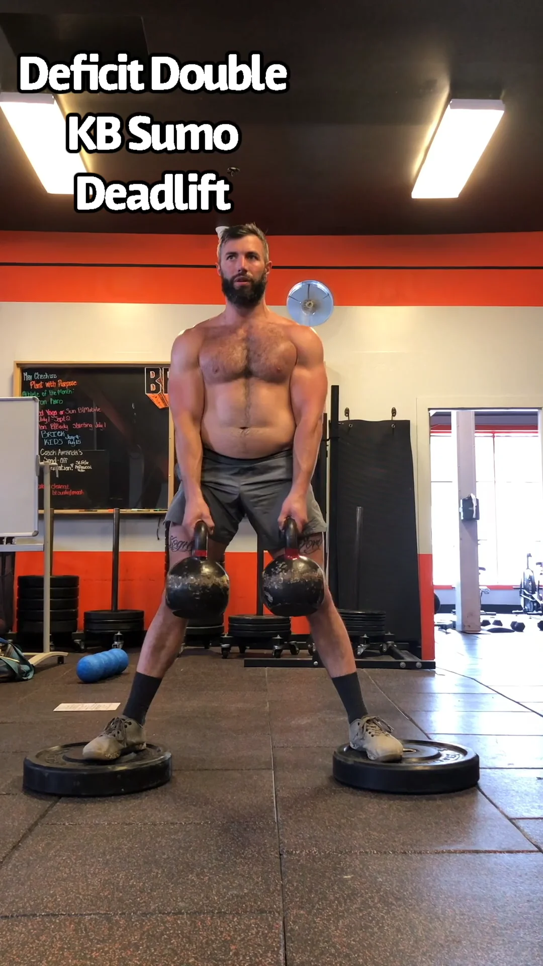 Double KB Deficit Sumo Deadlift on Vimeo