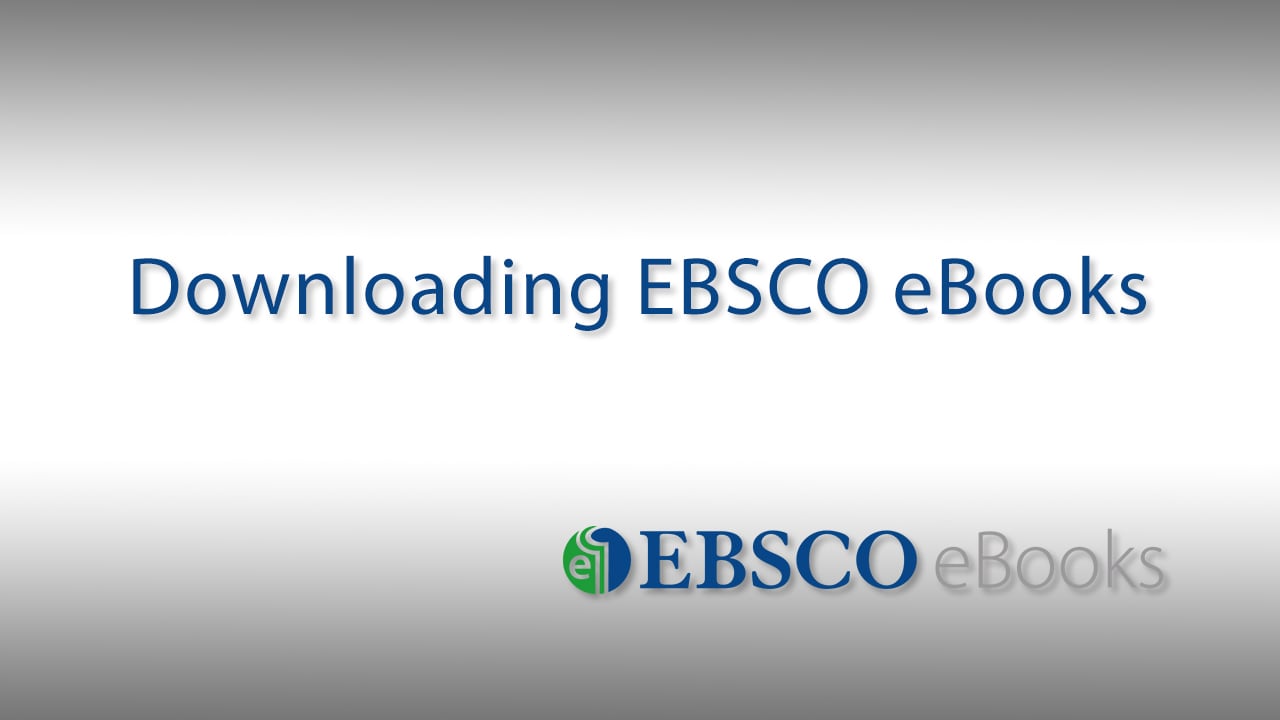 Downloading EBSCO eBooks - Tutorial on Vimeo