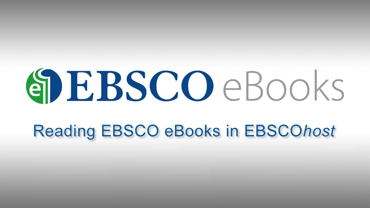 Reading EBSCO eBooks - Tutorial on Vimeo