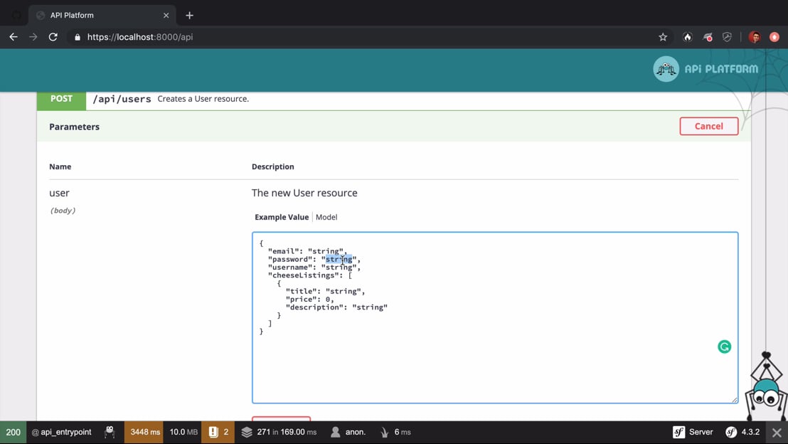 Adding the plainPassword Field > API Platform Part 2: Security ... Adding the plainPassword Field > API Platform Part 2: Security ...